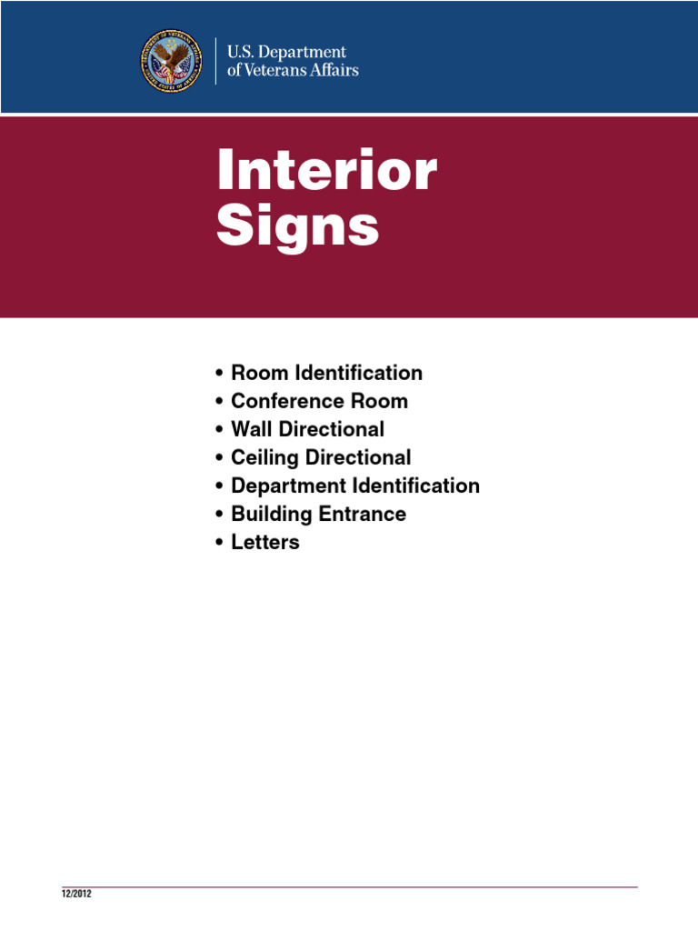 VA Interior Signage Design Guide | PDF | Elevator | Lighting