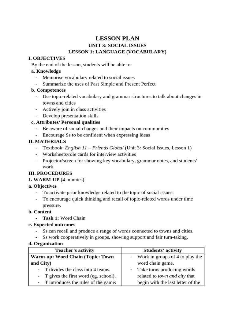 ILSW11.U3.Language (Vocabulary) .G3 | PDF | Vocabulary | Human ...
