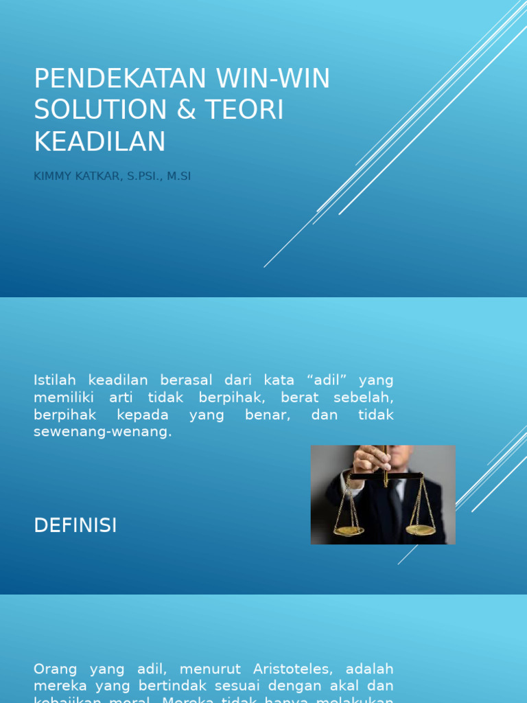Pendekatan Win-Win Solution Teori Keadilan | PDF