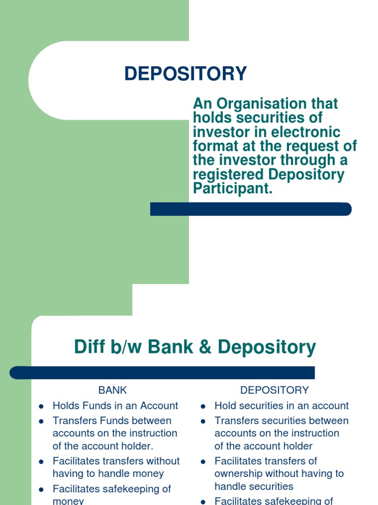 Depository Services Ppt | Secondary Market | Securities (Finance)