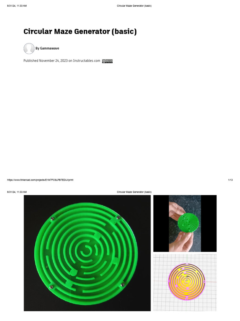 Circular Maze Puzzle Generator Guide | PDF