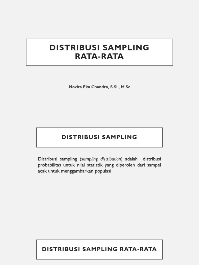 Distribusi Sampling dan Teorema Limit Pusat | PDF