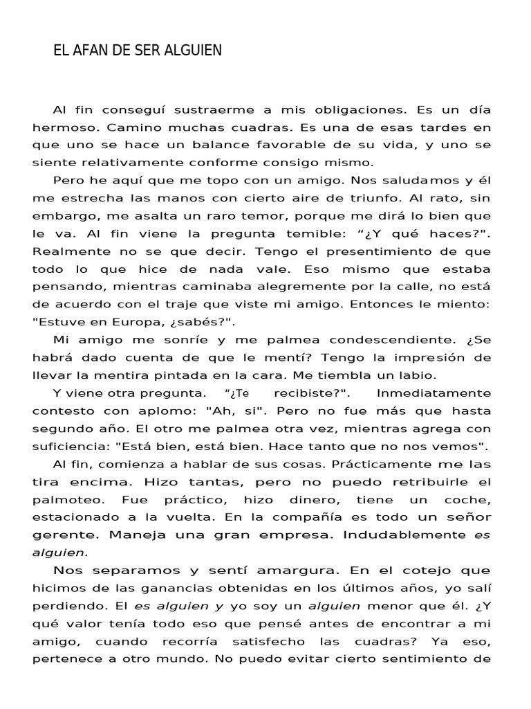 El Afan de Ser Alguien | PDF | Verbo