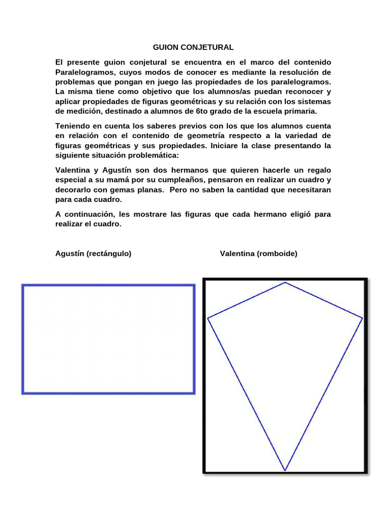 Guion Conjetural Matematica | PDF | Rectángulo | Matemáticas