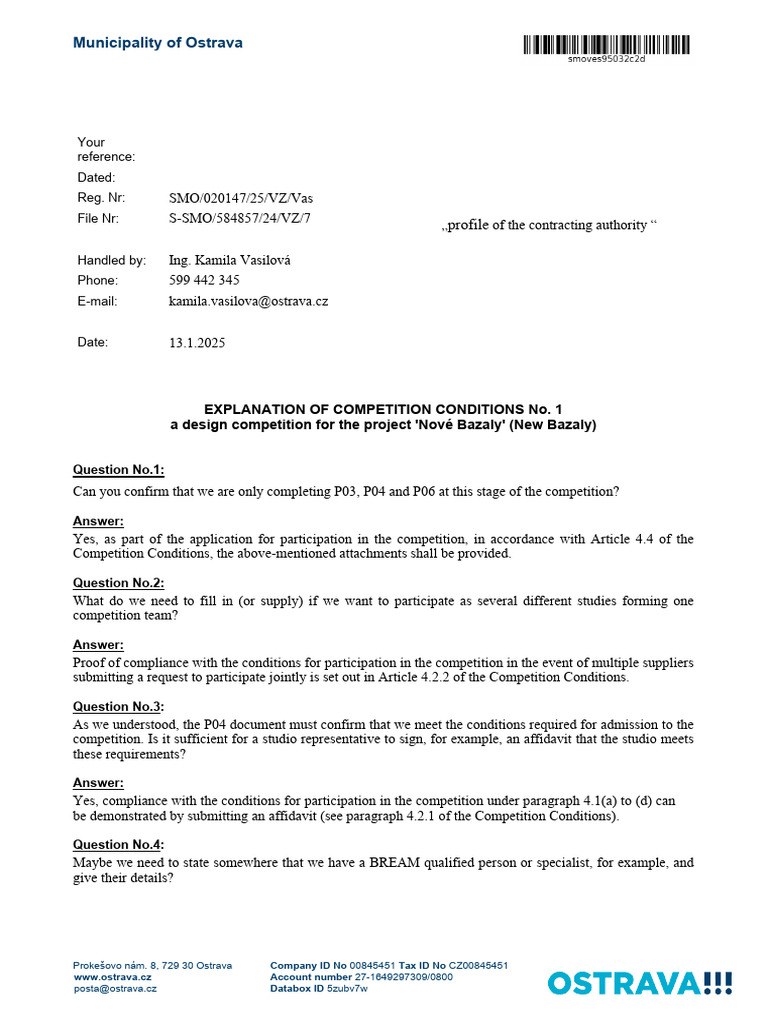 Explanation of Competition Conditions No 1 | PDF