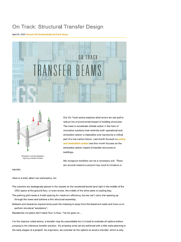 Structural Transfer Design | PDF