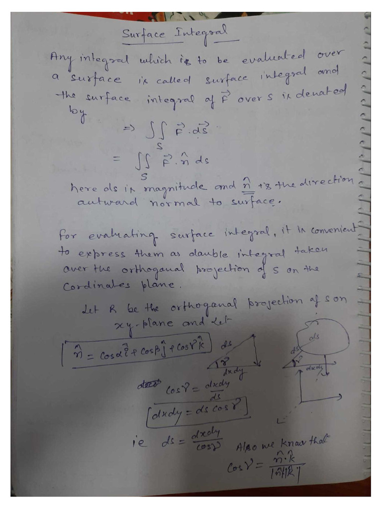 Lecture-05 Surface Integrals | PDF