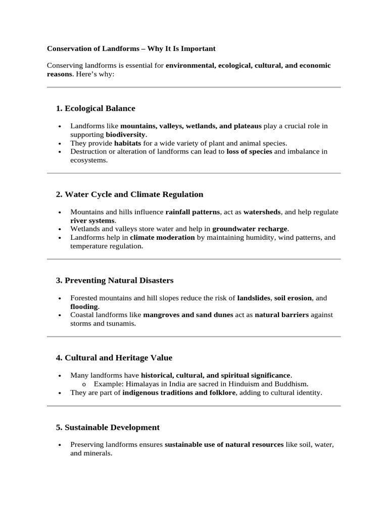 Conservation of Landforms | PDF | Deforestation | Forest Management