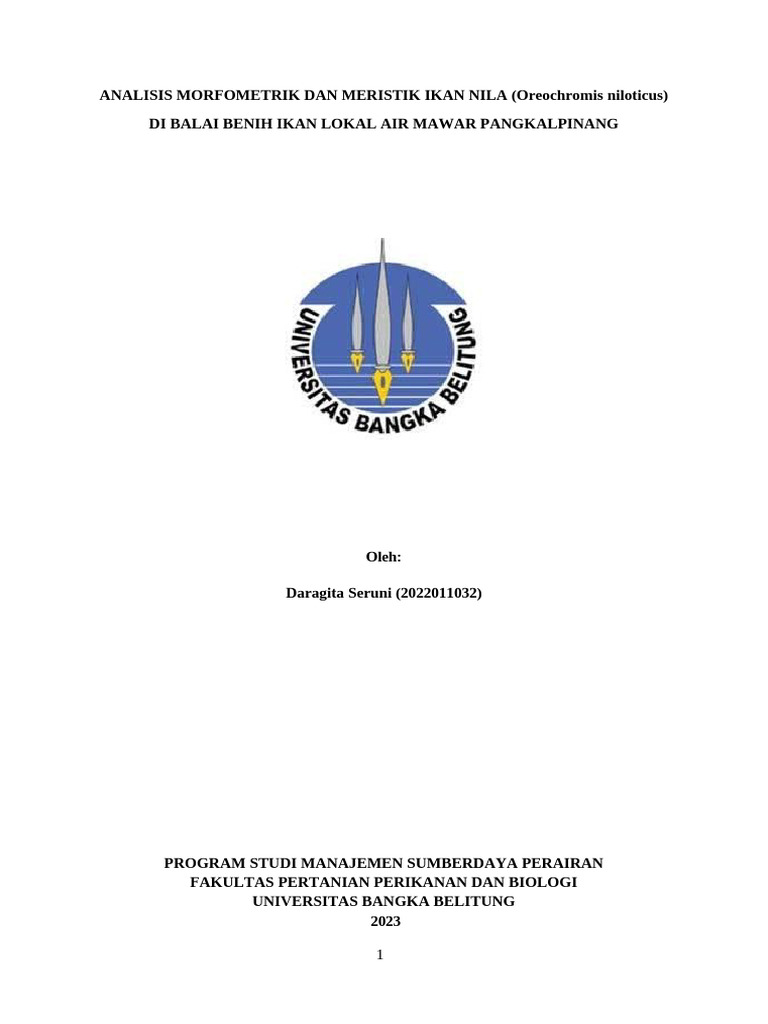 Morfometri dan Meristik Ikan Nila di Pangkalpinang | PDF