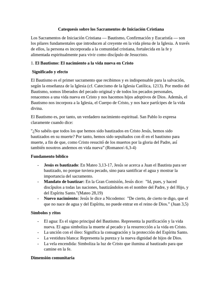 Sacramentos de Iniciación Cristiana | PDF | eucaristía | Sacramentos