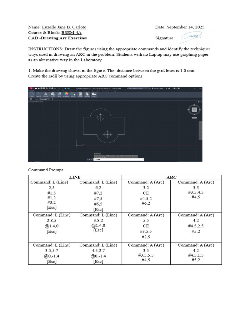 Carloto, L.B. Drawing Arc Exercise | PDF