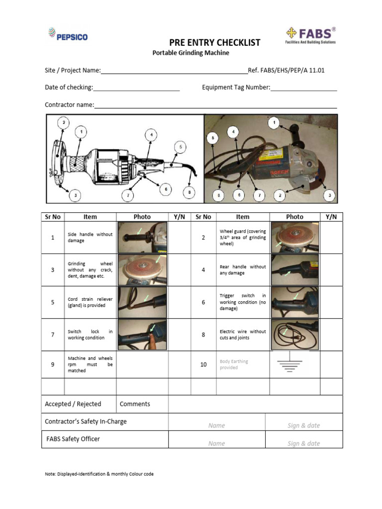 Pre-Entry Safety Equipment Checklist | PDF | Crane (Machine) | Elevator