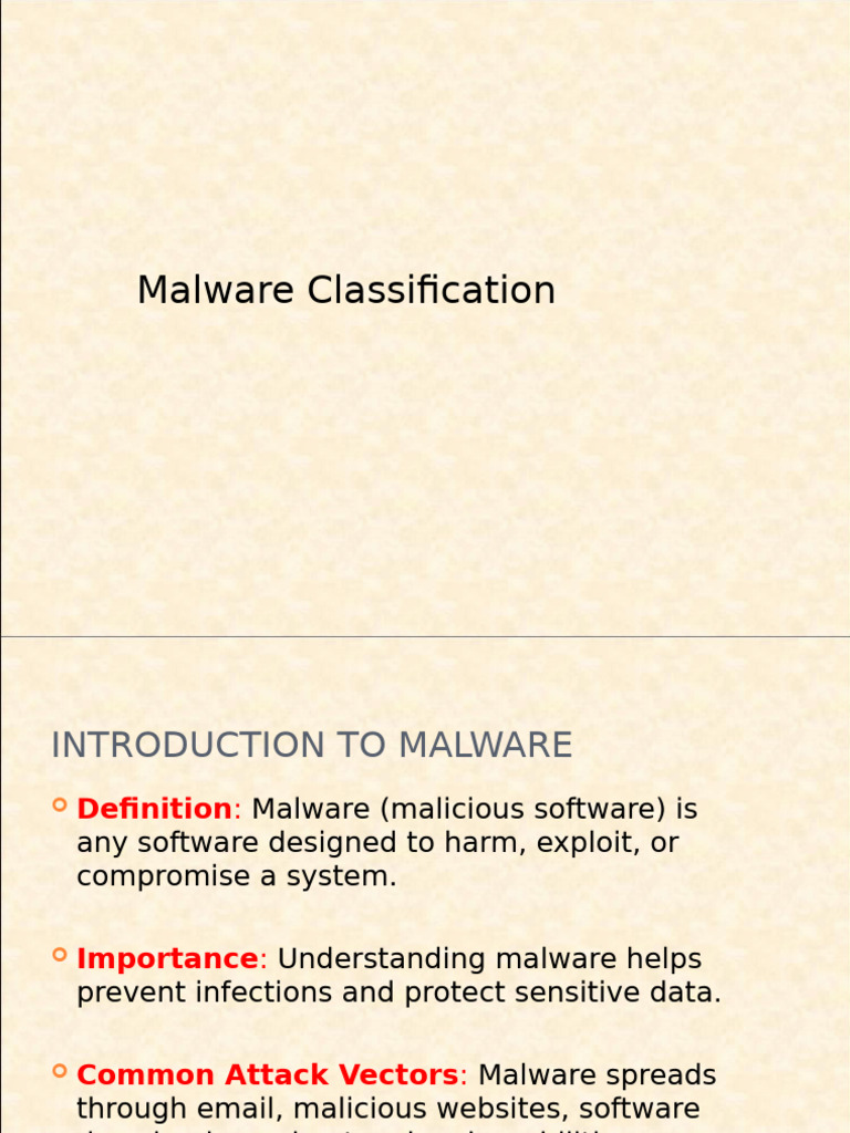 Malware Classification & Types | PDF | Malware | Computer Virus