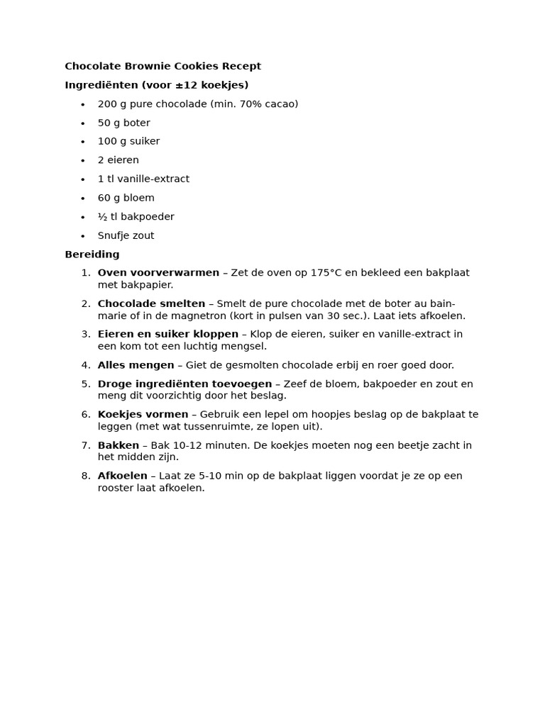 Chocolate Brownie Cookies Recept | PDF