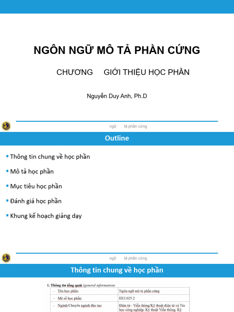 C00 Gioi Thieu Hoc Phan | PDF