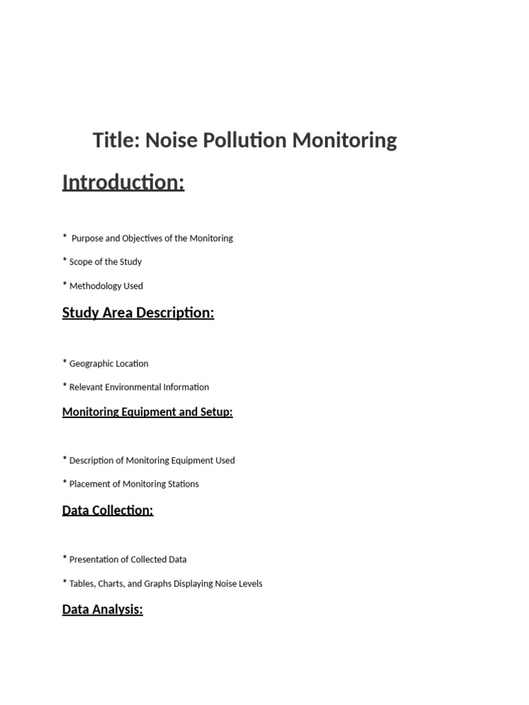 Noise Pollution Project Inspection Report | PDF
