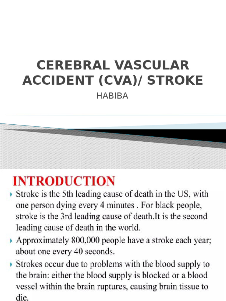 Cerebral Vascular Accident (Cva) | PDF | Stroke | Thrombosis