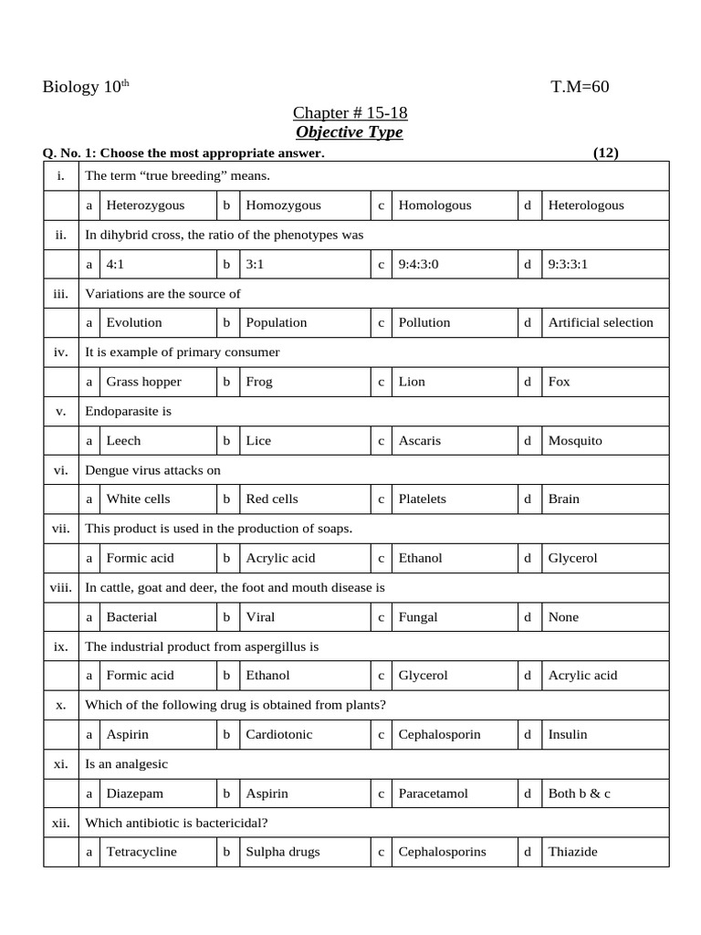 Bio 10th PPR CHP 15,16,17 & 18 Sps | PDF | Genetics | Life Sciences
