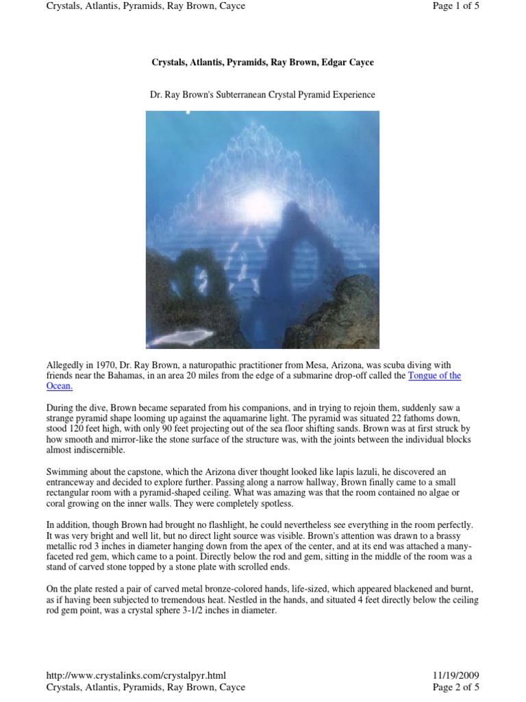 Atlantis Crystals Ray Brown & Edgar Cayce | PDF | Atlantis | Pyramid