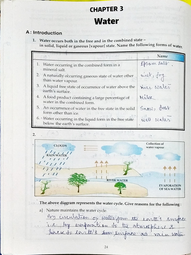 Solution of CH - Water (Work Book) | PDF