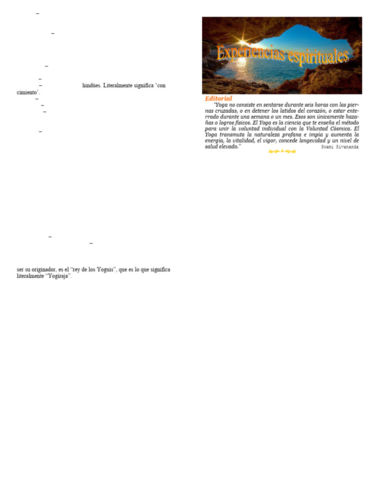 Experiencias Transformadoras del Yoga | PDF | Yoga | Mantman (hinduismo)