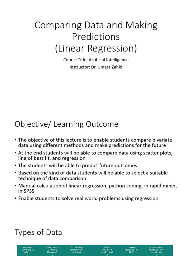Lecture 3 and 4 - Linear Regression | PDF | Linear Regression | Regression Analysis