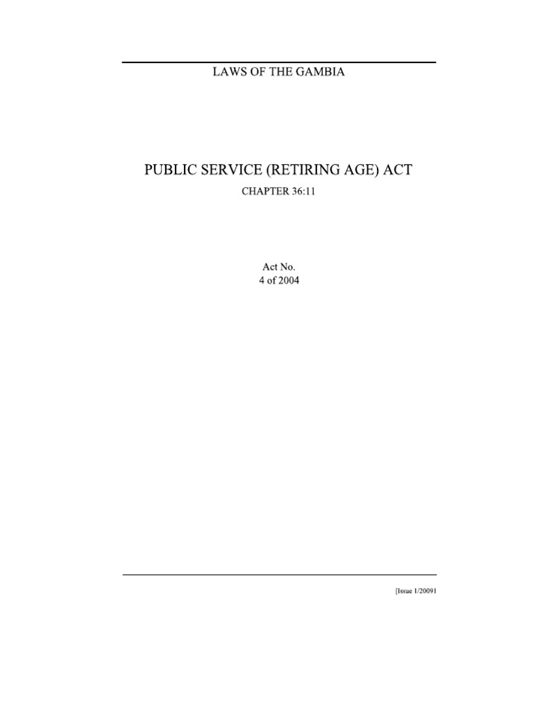 Public Services Retiring Age Act | PDF