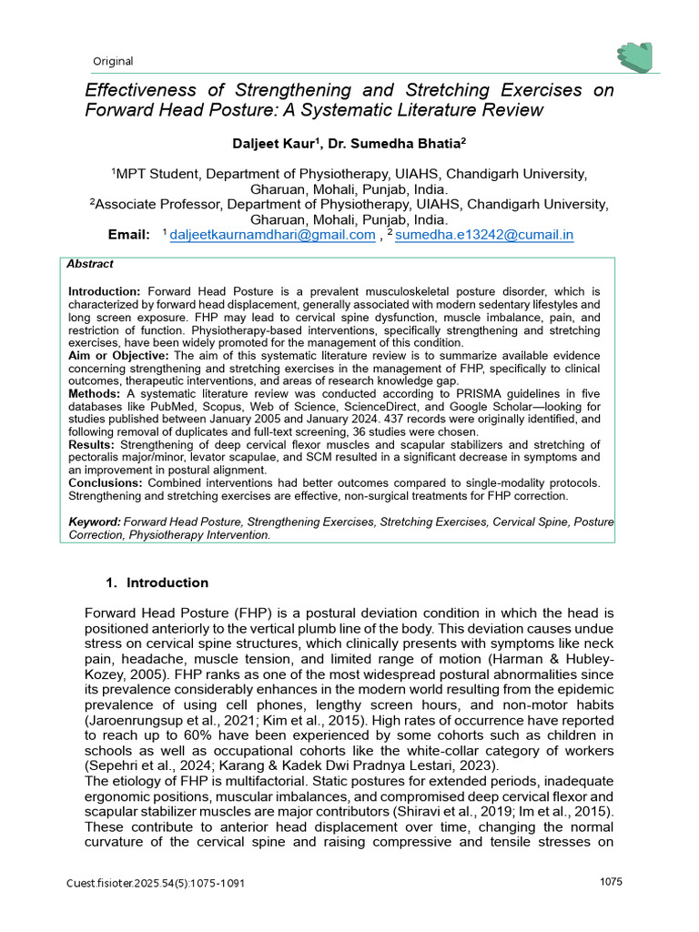 Effectiveness of Strengthening and Stretching Exer | PDF | Systematic ...