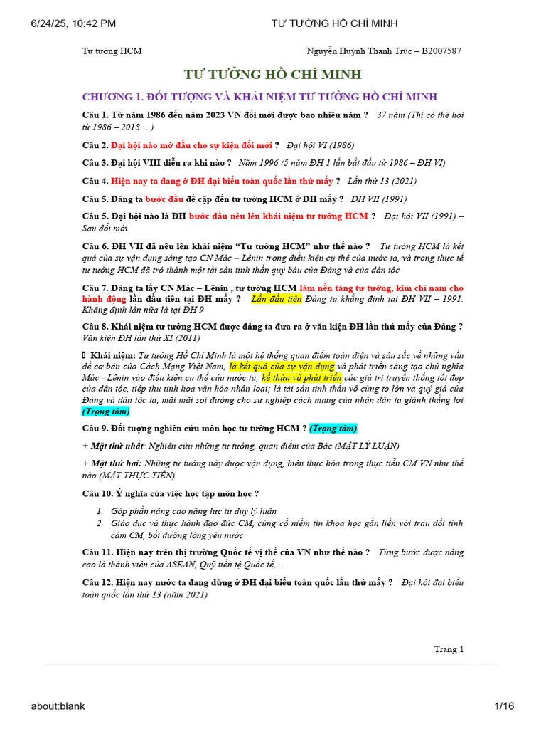 Tư Tư NG H Chí Minh | PDF