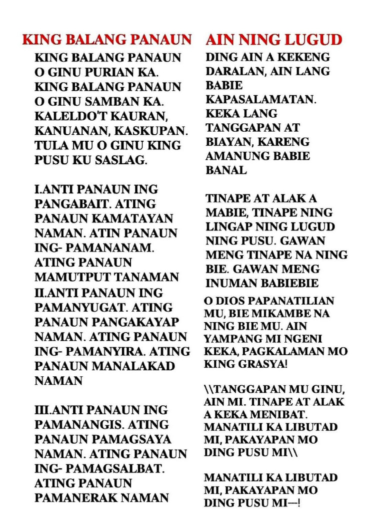 King Balang Panaun | PDF