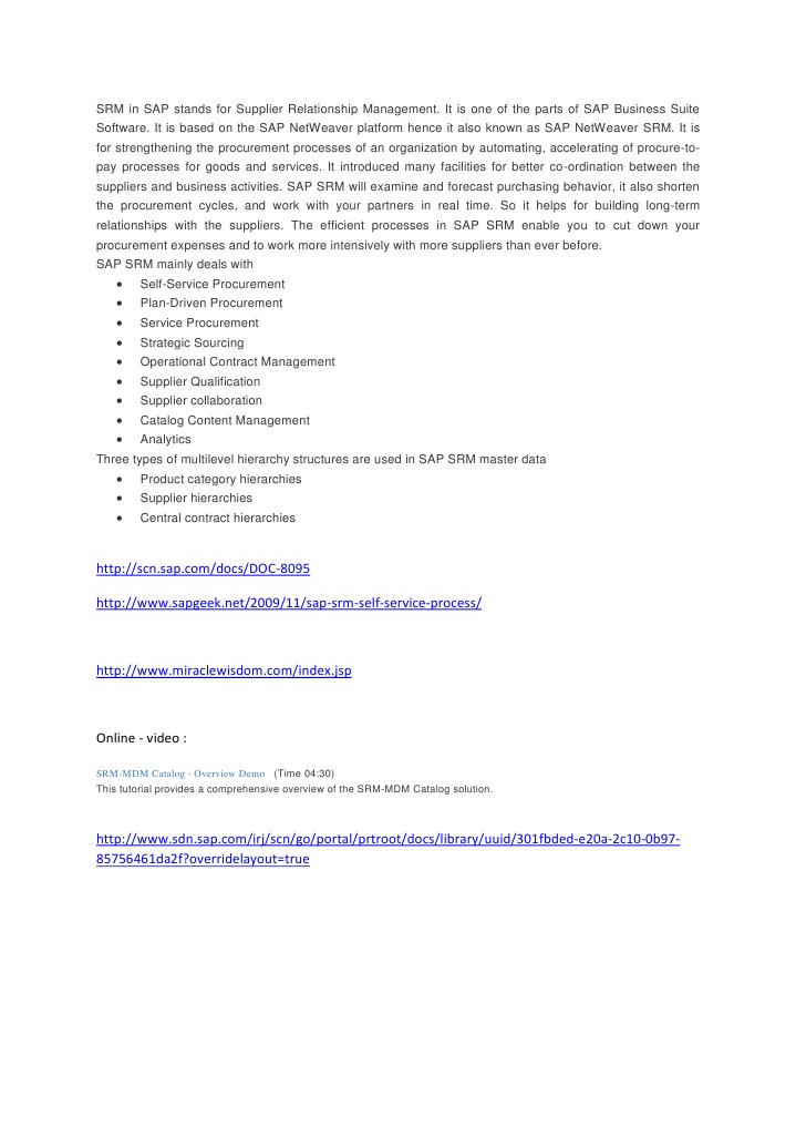 Understanding SAP Supplier Relationship Management | PDF | Business ...