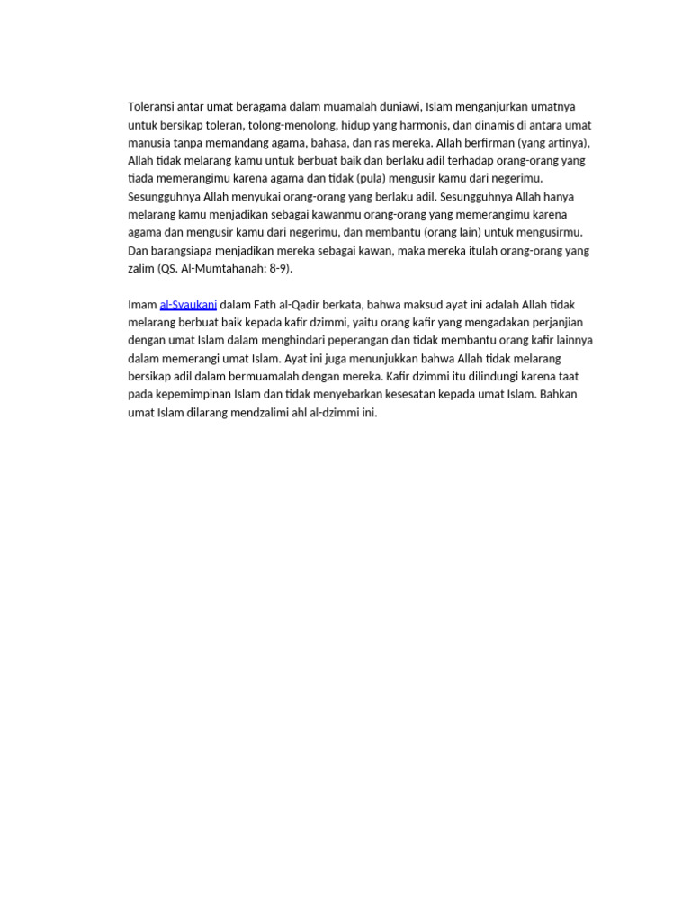 Toleransi Beragama dalam Islam | PDF