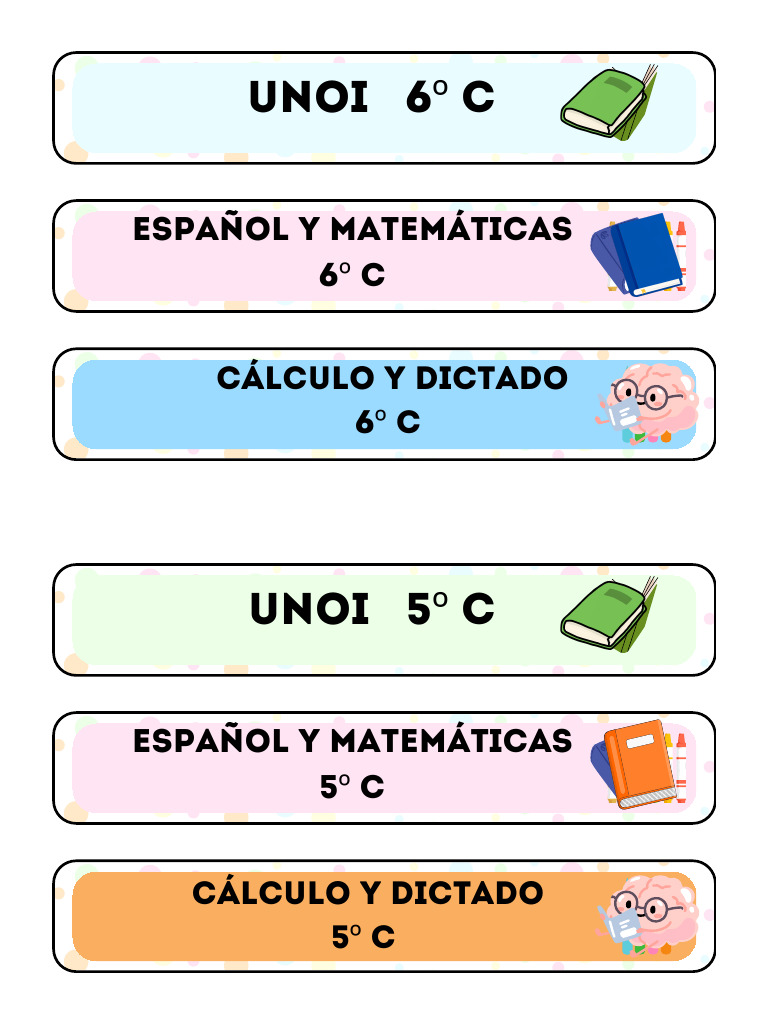 Etiquetas para Organizar El Aula Ilustrativo Colorido Pastel PDF | PDF