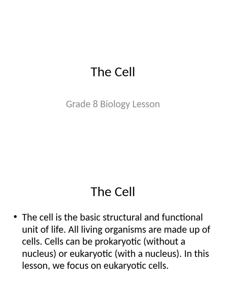 Grade8 Biology Cell Lesson | PDF