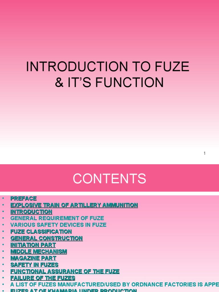 12948825 Introduction to Fuze | Fuze | Shell (Projectile)