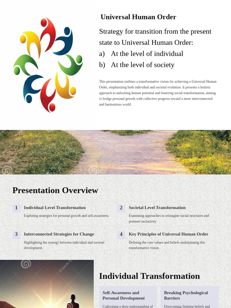 Path to Universal Human Order Strategy | PDF | Personal Development ...