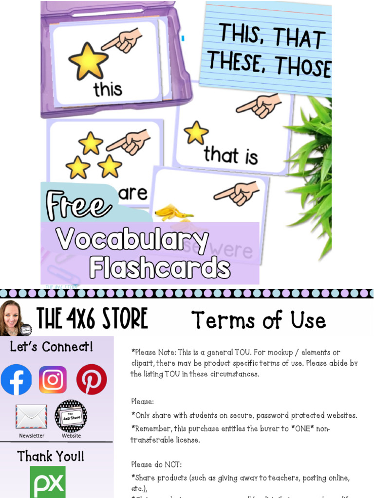 ThisThatTheseThoseFreeGrammarFlashcards 1 | PDF