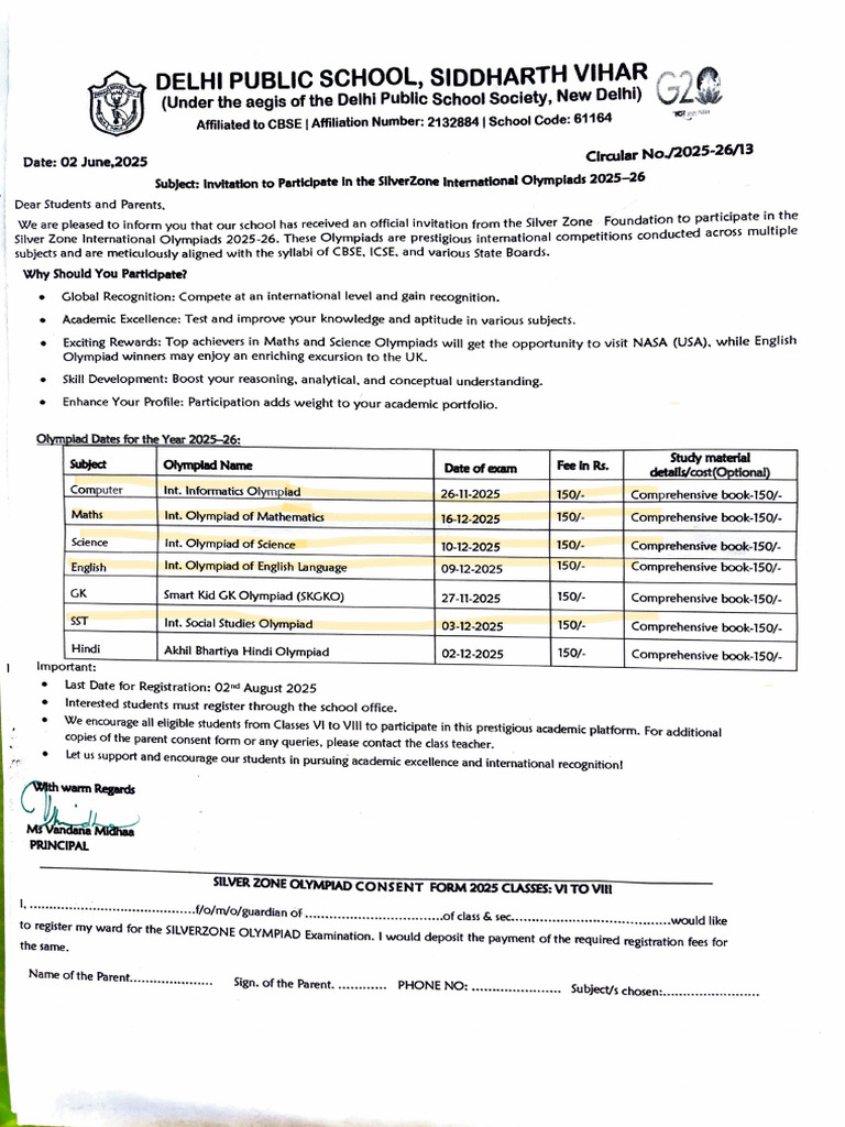 Silver Zone International Olympiad Circular | PDF | Educational ...