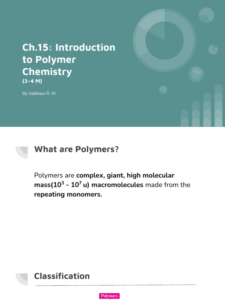 Introduction To Polymer Chemistry Notes | PDF | Polymers | Polymerization