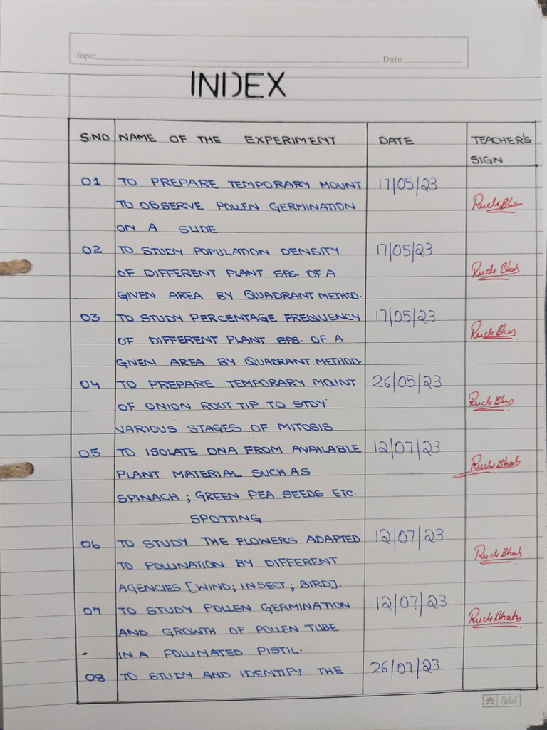 Class 12th Biology Practical File | PDF