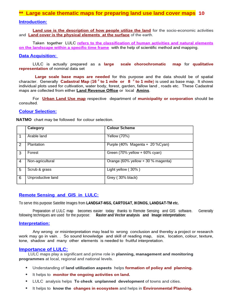 Large Scale Thematic LULC Mapping | PDF | Map | Geographic Information ...