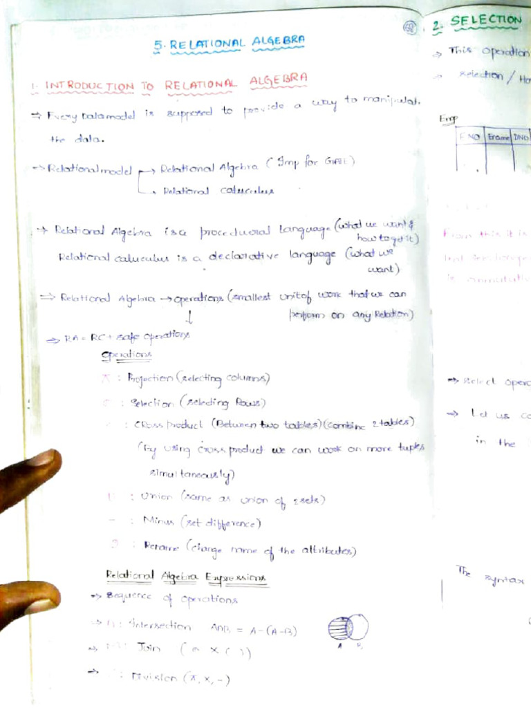 DBMS Relational Algebra | PDF