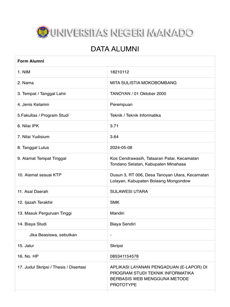 Data Alumni | PDF
