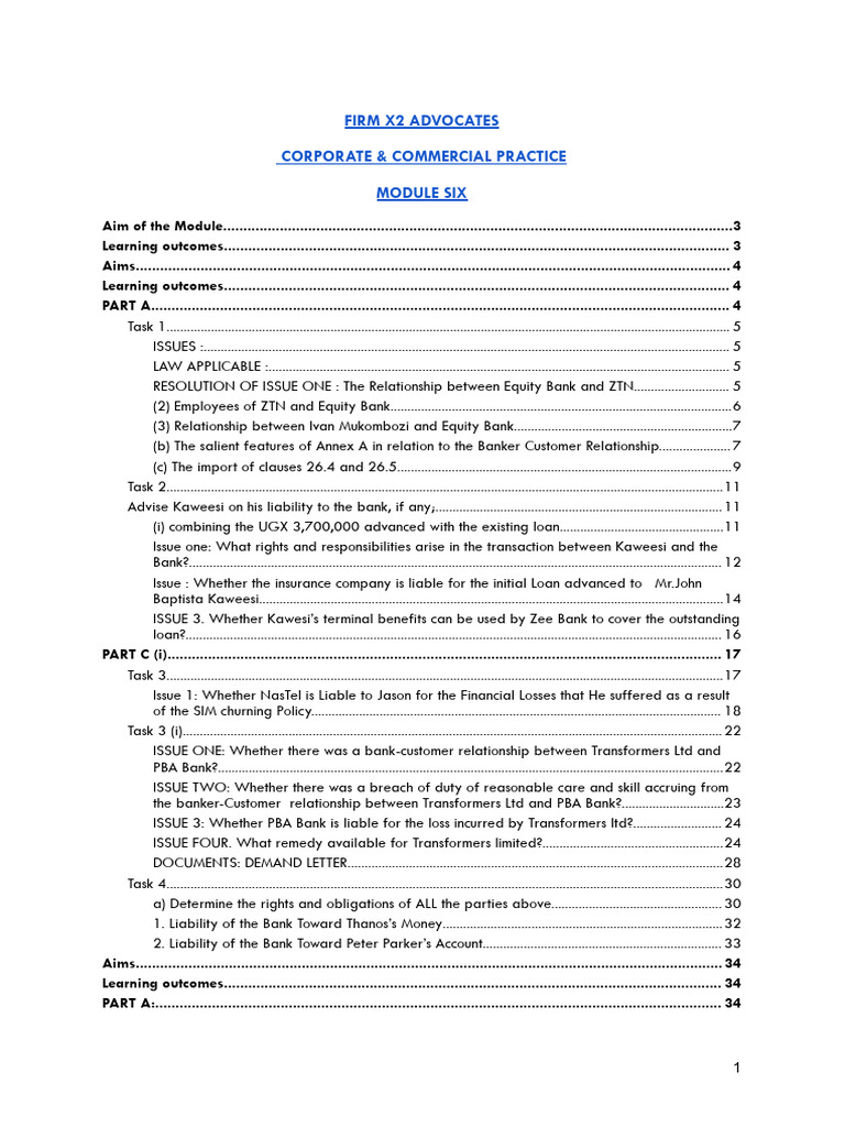 FIRM X2 - CCP Module 6 Workshops Banking and Finance. | PDF | Banks ...