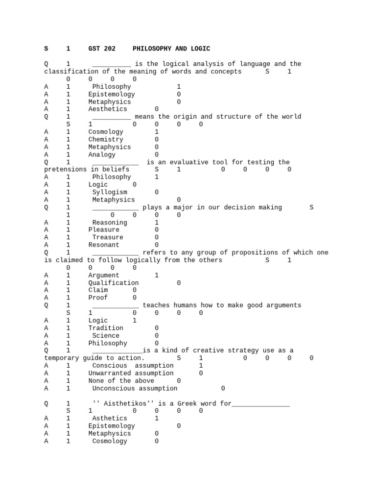 GST 202philosophy and Logic | PDF | Argument | Logic