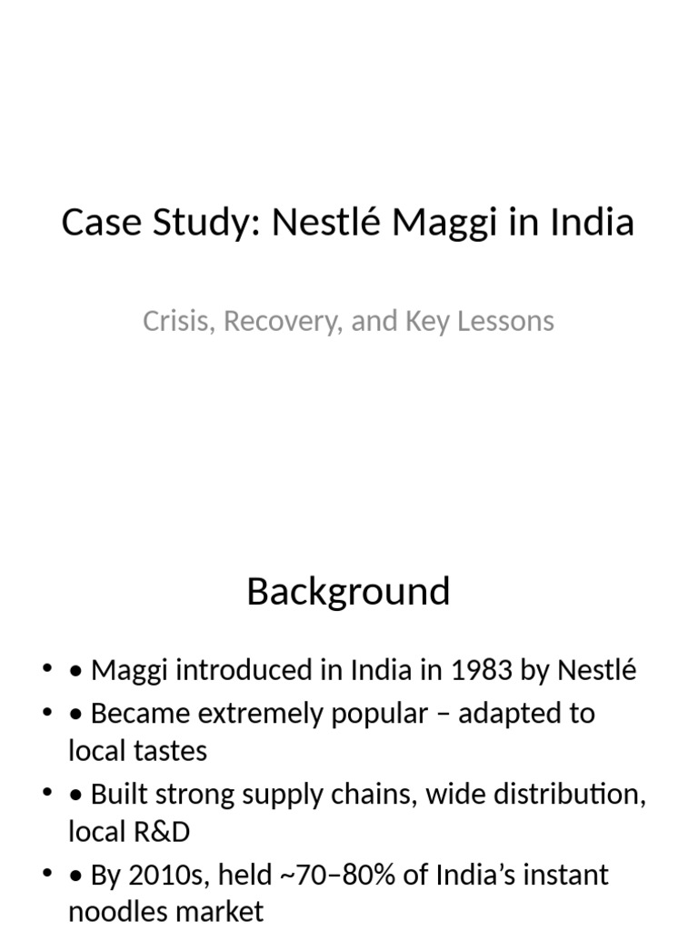 Nestle Maggi Detailed Case Study | PDF