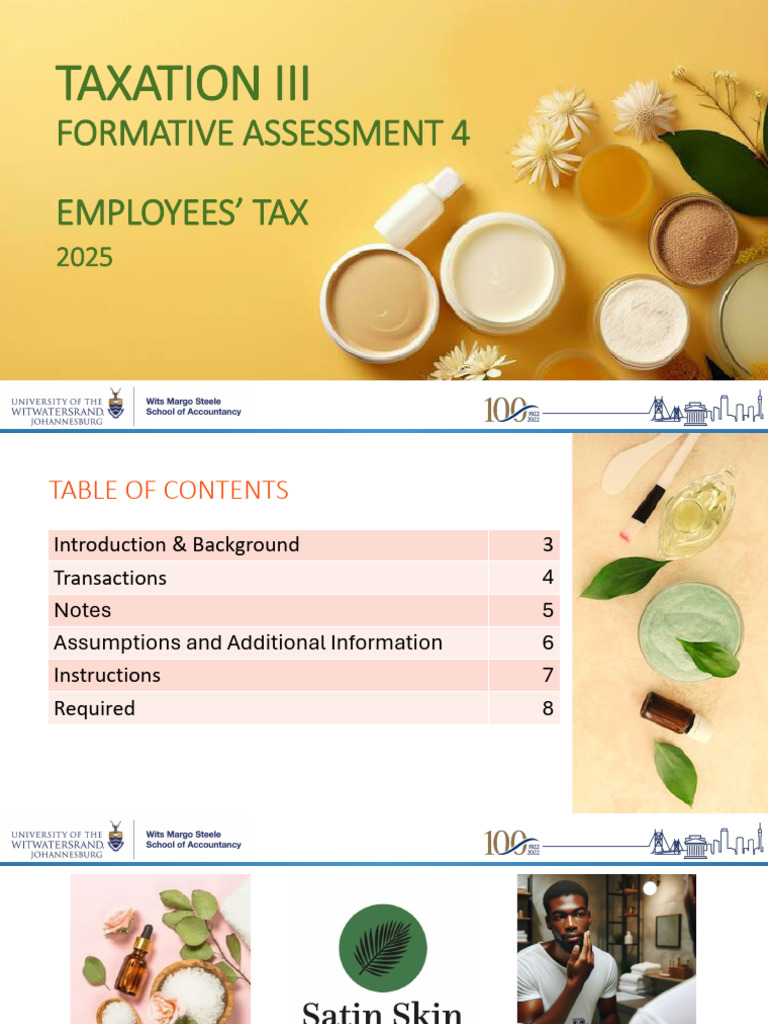 Employees' Tax Assessment for Satin Skin | PDF | Taxes | Government ...