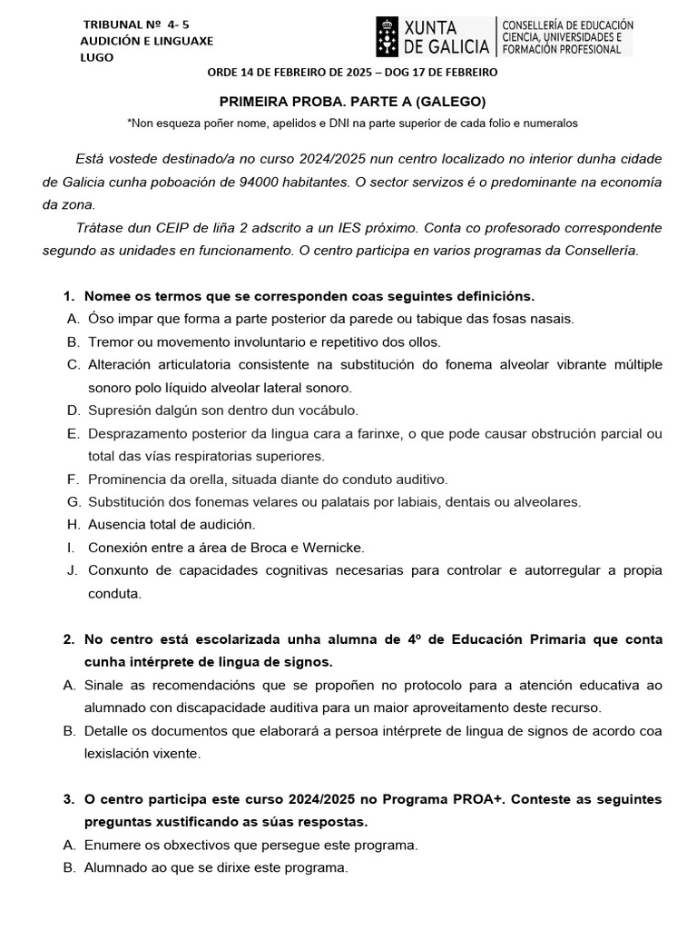 Enunciado Primeira Pro Parte A | PDF