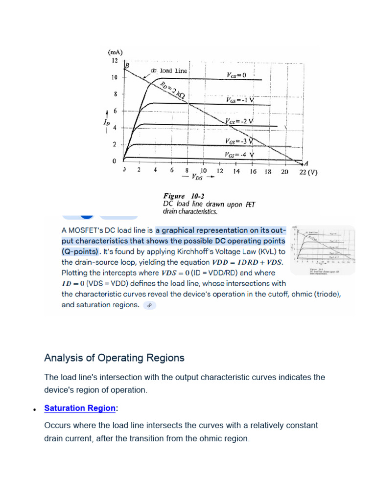 Analysis of Operating Regions | PDF | Amplifier | Field Effect Transistor
