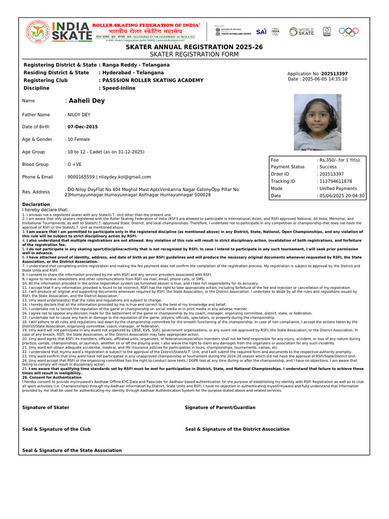 Rsfi - Annual - Regn - 2025-26 | PDF